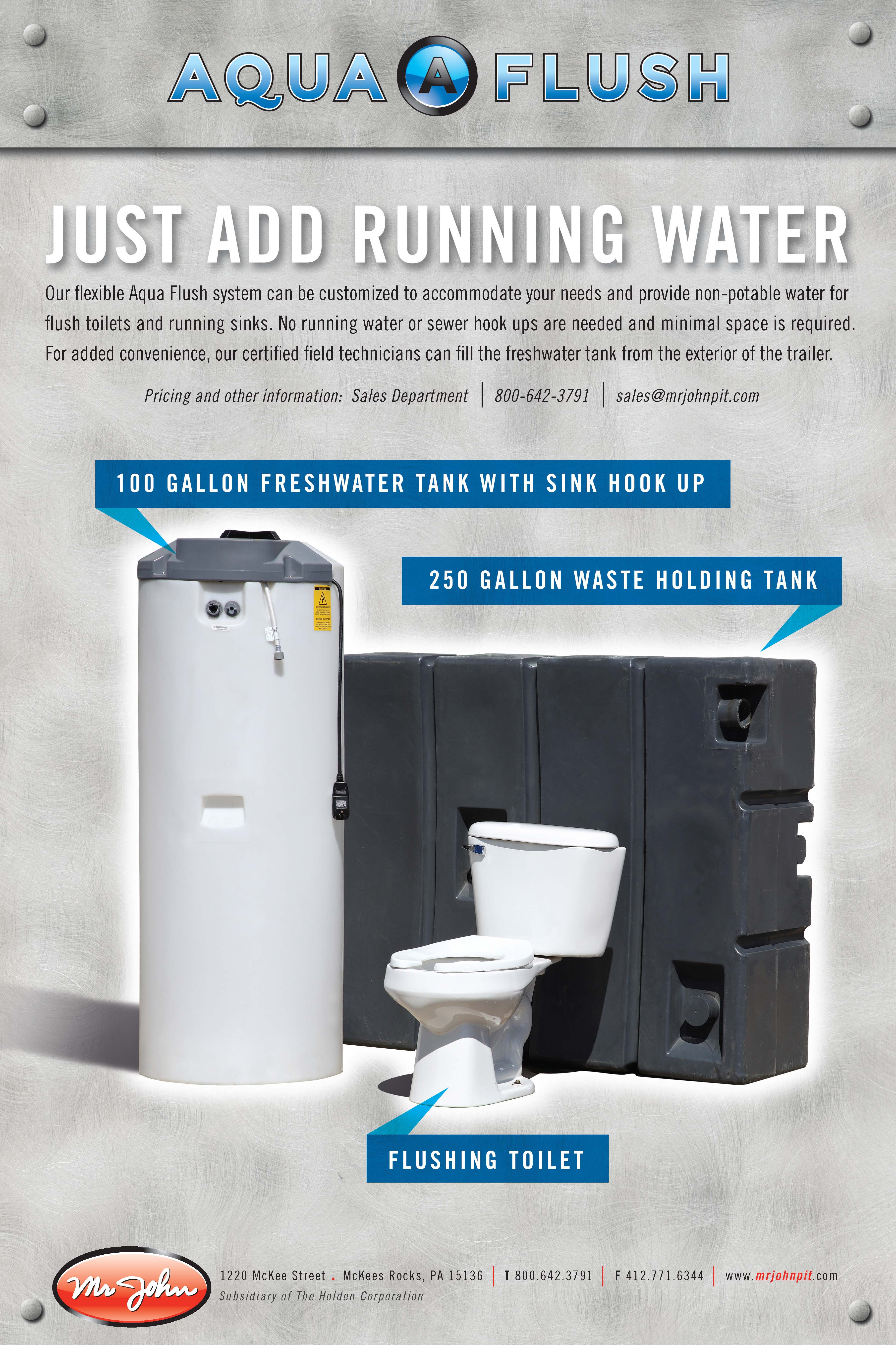 Aqua Flush Portable Flush Toilet - Mr. John Portable Toilet Rental